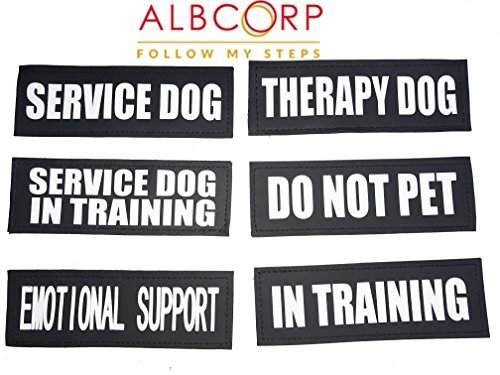 Reflective Therapy Dog Patches with Hook Backing for Service Animal ...