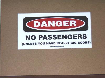 No Passengers Unless you Have BIG BOOBS Sticker | eBay