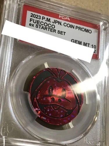 PSA 10 Fuecoco Scarlet/Violet Pokemon TCG Metal Coin Paldean Starter ...
