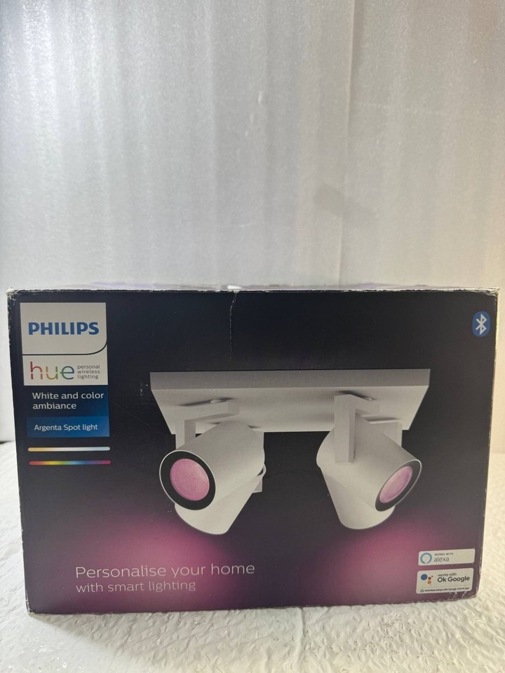 Philips Hue Argenta White & Colour Ambiance Smart 4X Ceiling Spotlight ...