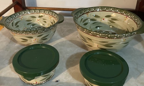 Temp-Tations Presentable Ovenware by Tara Old World Green Set Of 4 Bowls | eBay