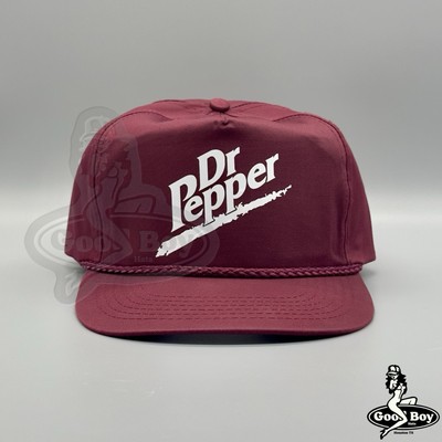Dr Pepper Hat Vintage Trucker Rope Hat Cap Retro Maroon Snapback 90s Dr ...
