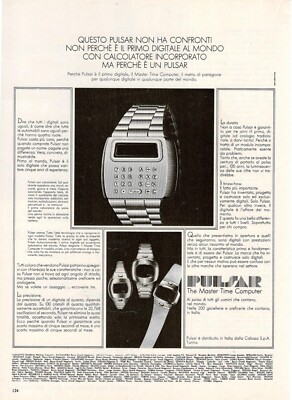 Pulsar Watch Advertising 1 Page 1974 Original the Master Time Computer ...