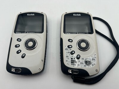 Pair Of Kodak EIS Playsport Zx3 Waterproof WP Camera 1080p White Blue 3 ...