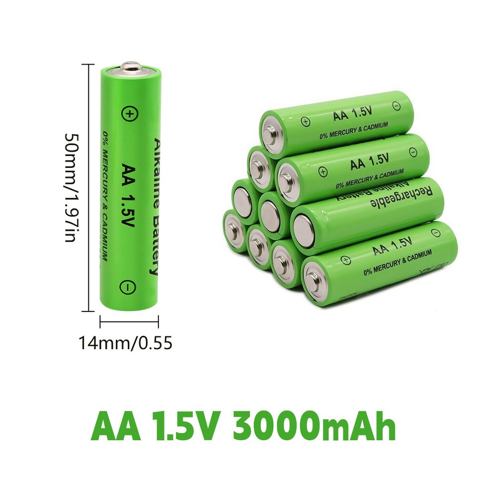 16Pcs 1.5V 3000mAh AA Rechargeable Batteries LED Light Battery Alkaline ...