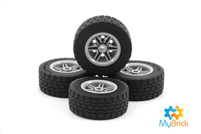 Genuine Lego® 4x Light Grey Wheels - (56145) and Lego Tyres (15413 ...