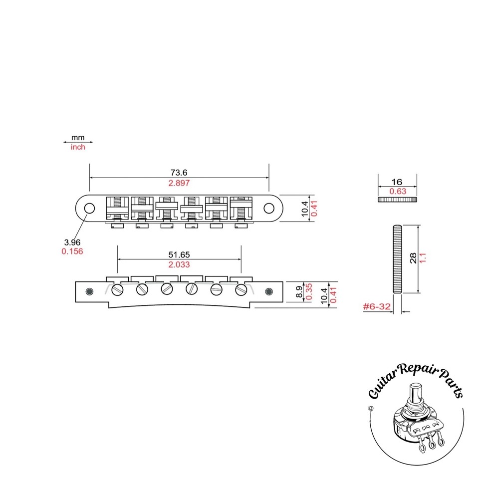 TonePros AVR2-N Locking Wired ABR-1 Tune-O-Matic Bridge - Nickel | eBay