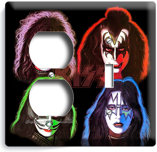 KISS HARD ROCK MUSIC BAND SOLO ALBUM INSPIRED LIGHT SWITCH OUTLET PLATE ...