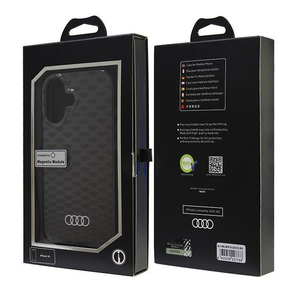 Audi iPhone 16 MagSafe Hülle Case Cover IML Logo Q5 Stitching Pattern ...