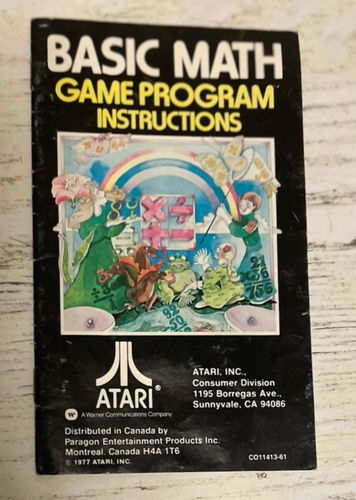 Atari 2600 Basic Math Game Manual Booklet Only 1977 | eBay