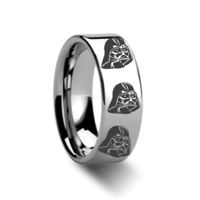 BRAND NEW Darth Vader Star Wars Polished Tungsten Engraved Ring Jewelry ...