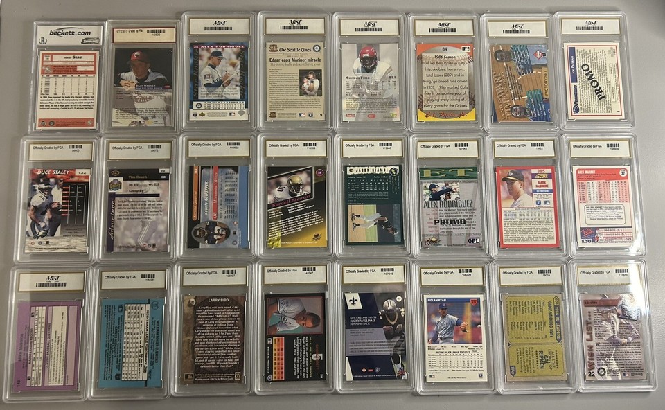 Graded 10 Lot Of 24 Cards BCCG FGA & Mint Grading Baseball Football ...