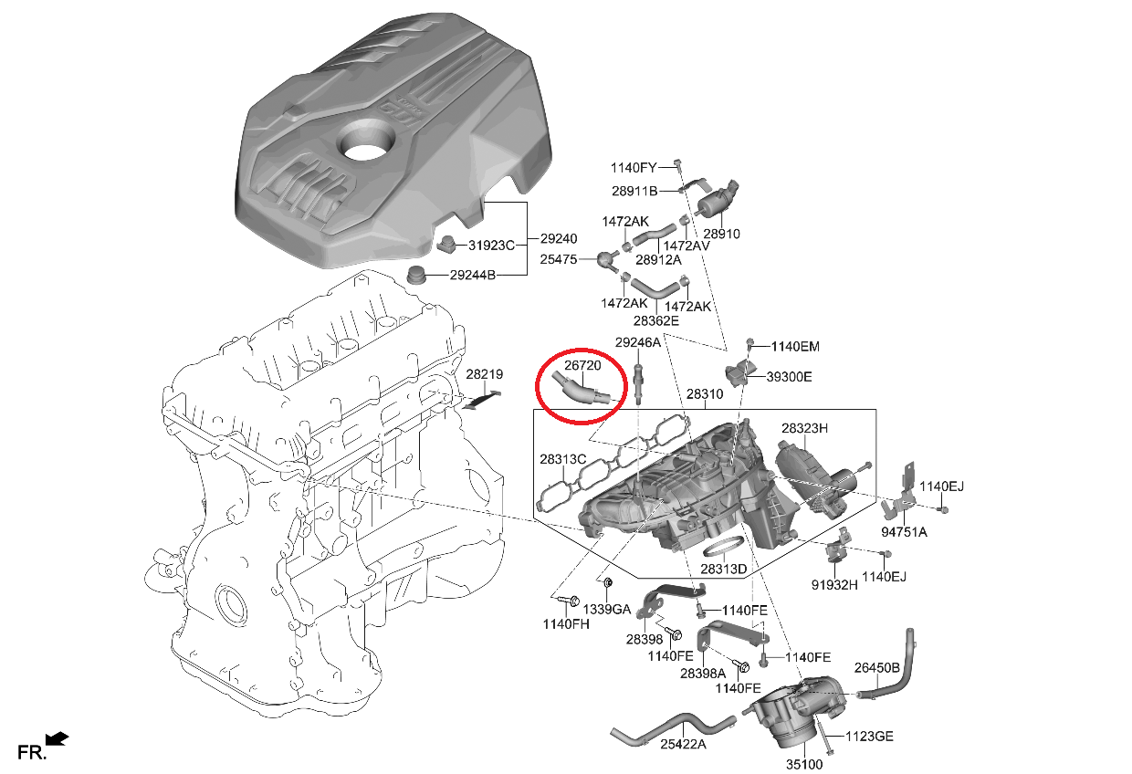 STINGER CK PCV HOSE ASSY 2.0L PETROL 2018-2020 - GENUINE NEW KIA | eBay ...