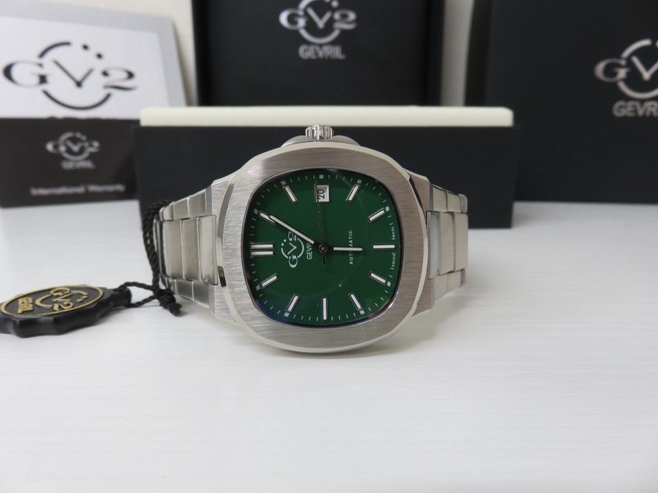 Gv2 By Gevril Men's 18108B Potente Swiss Automatic Green Dial Steel ...
