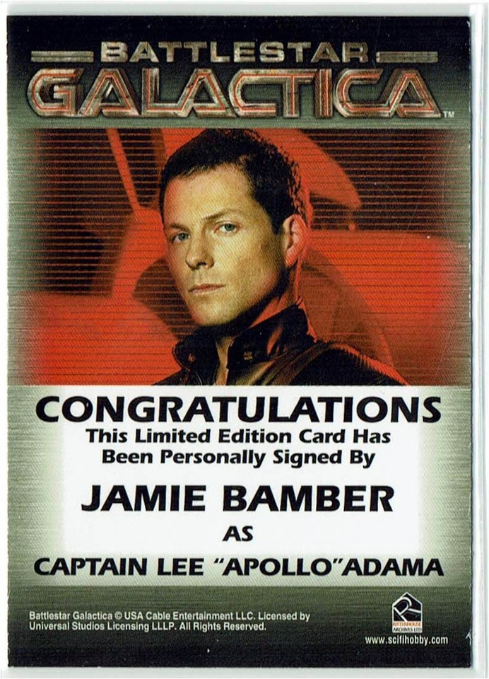 Battlestar Galactica Season One 1 Autograph Auto Jamie Bamber as ...