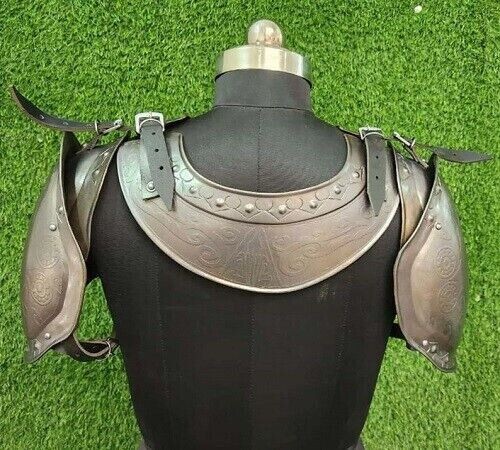Medieval Gorget Spaulders Viking Women Iron Arm Shoulder Set Crusader ...