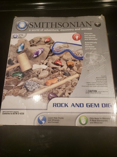 Smithsonian Rock and Gem Dig 11 Gemstones & Minerals New In Open Box | eBay