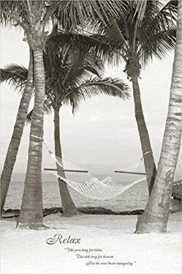 Relax - Palm Trees & Hammock with Quote Laminated Poster (24.5 x 36.5 ...