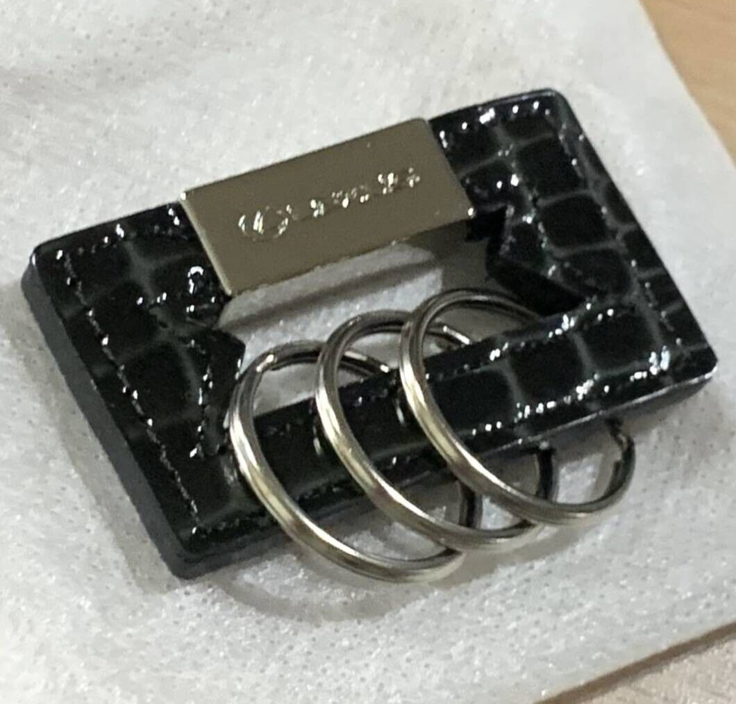 TOYOTA LEXUS Novelty Black genuine Leather Square 3-station Key holder ...