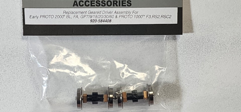 Walthers Proto 920-584408 Replacement Geared Driver Wheel Assembly ...