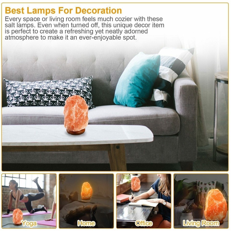 Himalayan Salt Lamp Rock Natural Crystal Pink Small Ionic Stone Night ...