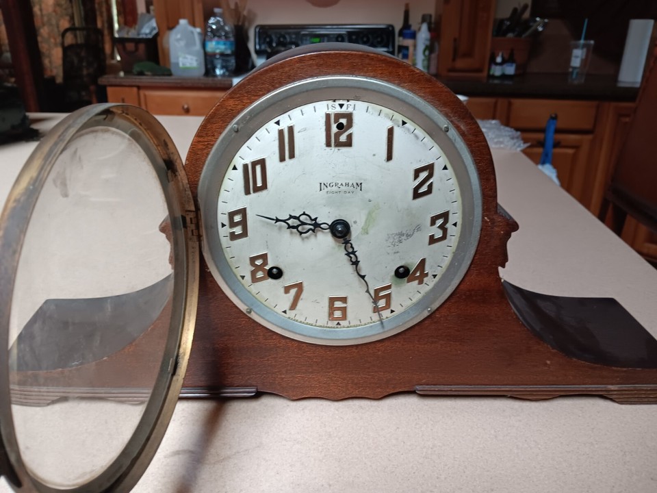 Antique Ingraham 8 Day Key Wound Mantle Clock | eBay