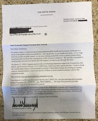 President Trump Signed 2020 Stimulus Letter | eBay
