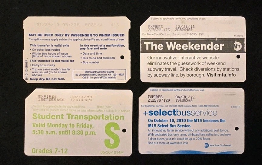 Vintage NYC Used Ephemera: MTA MetroCards, Met Tokens, Library & MoMA 🗽 ...
