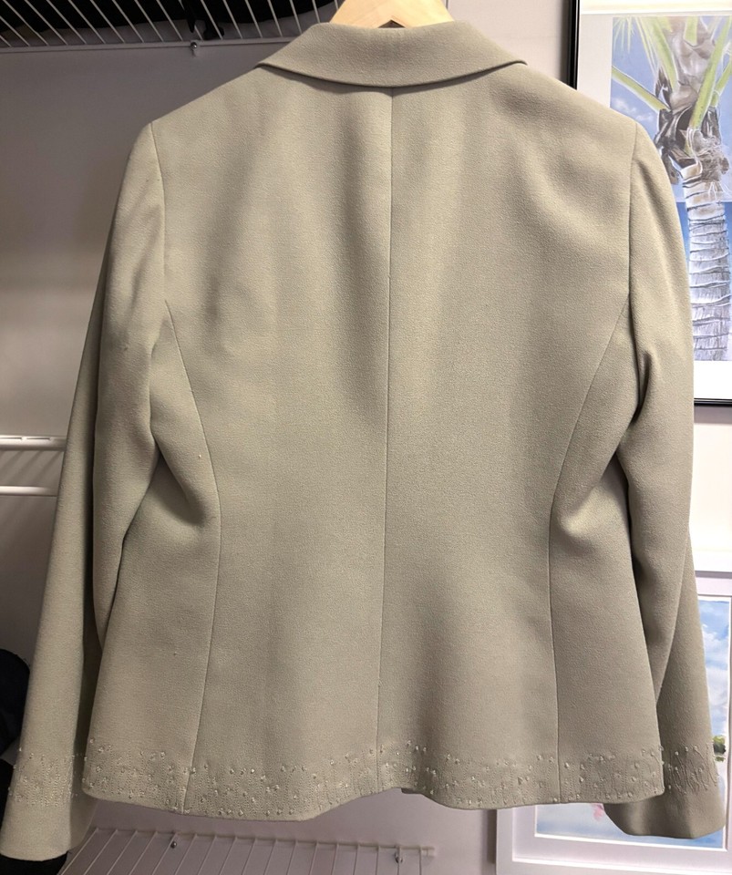 Kasper Petite size 4P Light Gree/Gray 3- suit dress with Jacket vest ...