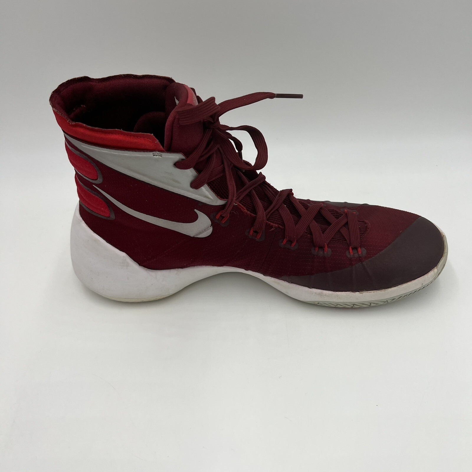 Nike Hyperdunk Retro 2015 Maroon and Silver High Top Basketball Shoes ...
