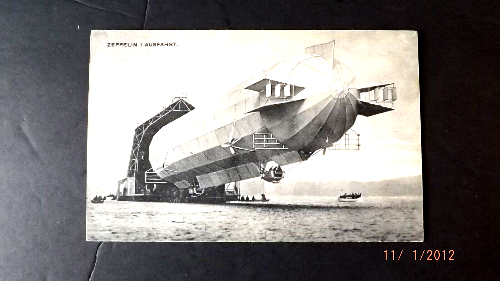 German Zeppelin Postcard - LZ-3 (Military Z-1) Floating Hall at Manzel ...