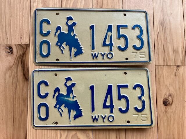Pair of 1975 Wyoming County License Plates | eBay