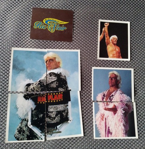 Lot 8 stickers inutilisés WWF Catch Merlin 1992 Ric Flair N°45, 46, 47 ...