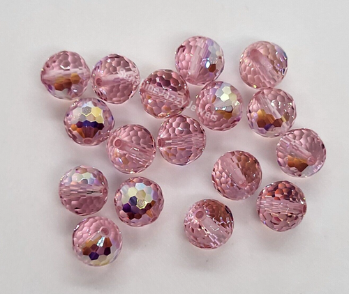 6pc Swarovski Crystal Light Rose AB 8mm Disco Ball Round 5003 Beads ...
