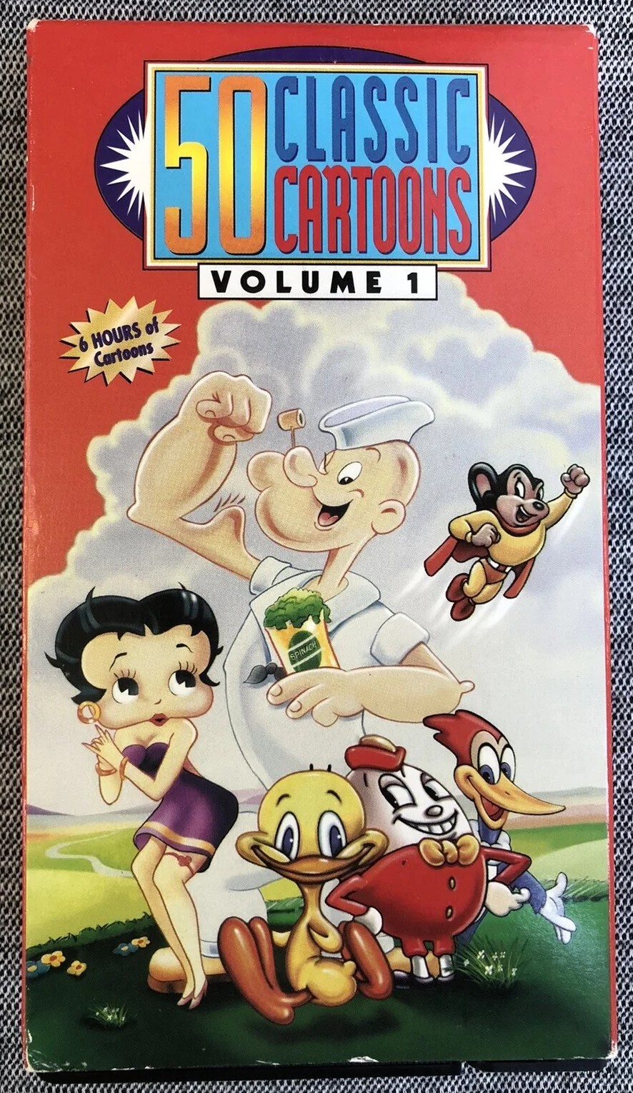 50 Classic Cartoons Volume #1 Animation VHS Tape Six Hours of Cartoons ...