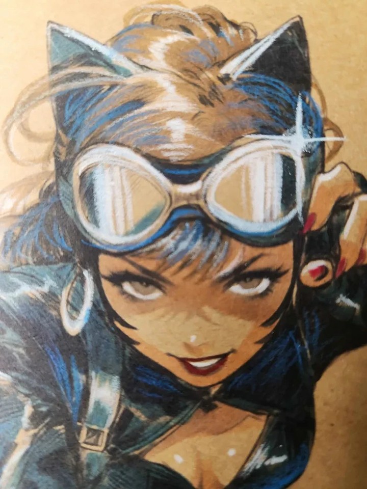Catwoman Original Fine Art Illustration by Keyeske 8.5x5.5 Signed COA ...