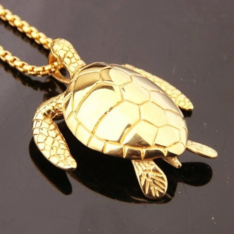 Large Silver Sea Turtle Pendant Necklace Big Jewelry Men, Womans | eBay
