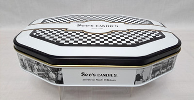 See's Candies 100 Anniversary Collectible Tin Black White Checkered ...