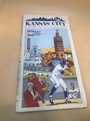 OLD VINTAGE MAP Kansas City and Vicinity AAA Map | eBay