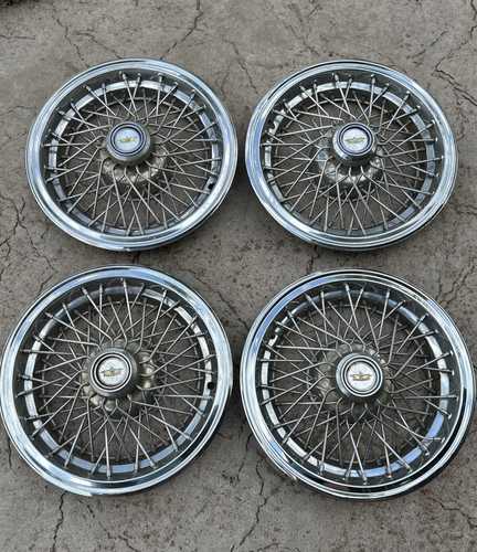 Set of 4 OEM 1981-1985 Chevy Caprice Classic 15" Wire Spoke Hubcaps ...