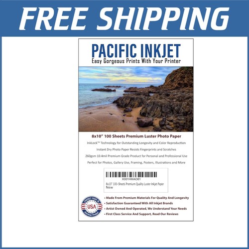 Professional 100 Sheets 8x10 Luster Photo Paper - Ideal for All Inkjet ...