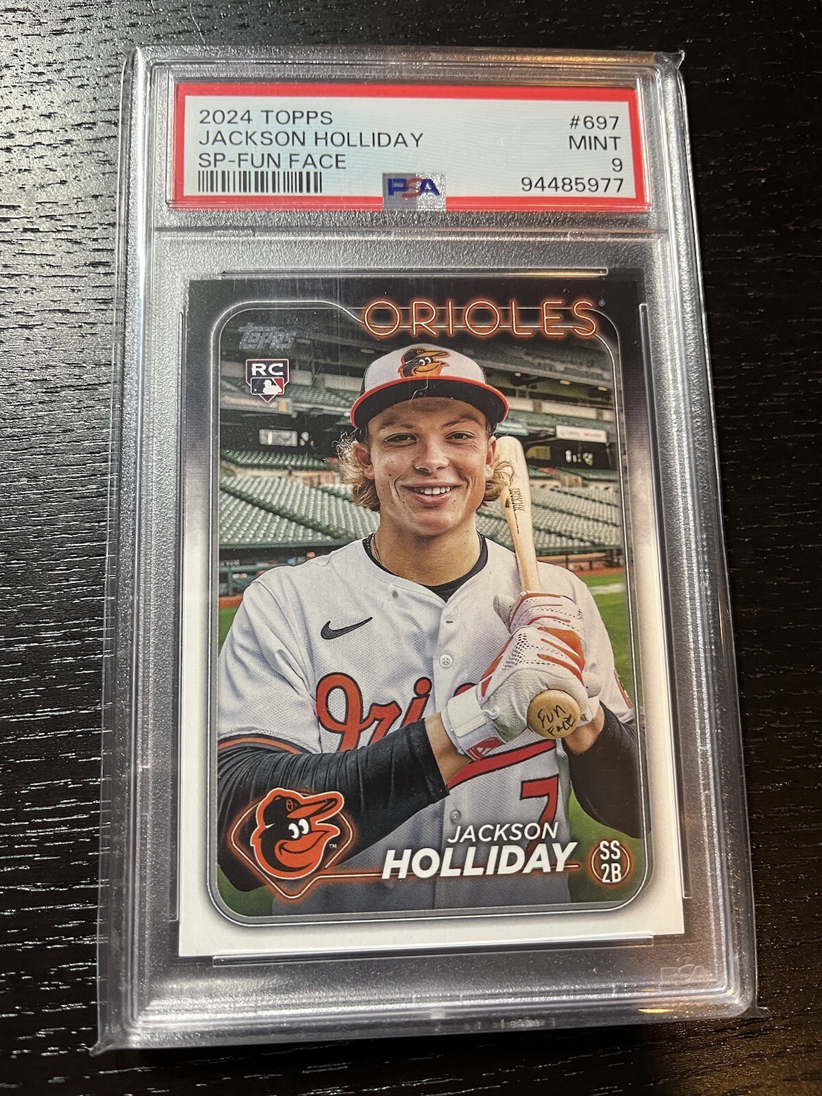 2024 Topps Series 2 Jackson Holliday Fun Face SP Variation PSA 9 Rookie ...