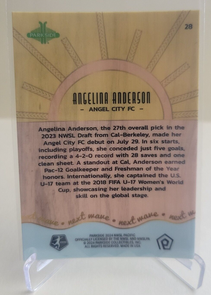 2024 PARKSIDE PACIFIC NWSL ANGELINA ANDERSON #28 NEXT WAVE ANGEL CITY ...