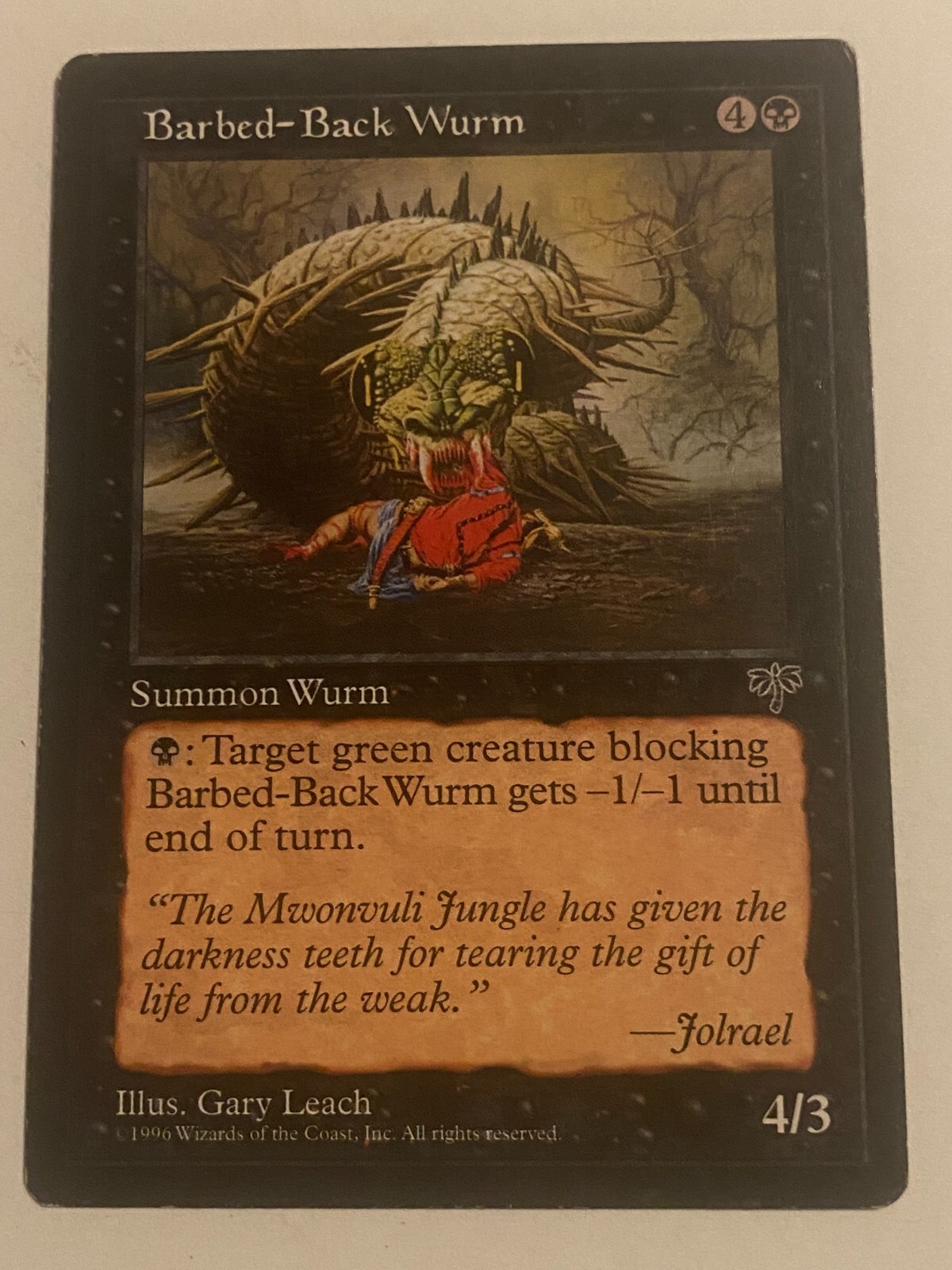 Barbed-Back Wurm - Magic the Gathering MTG Mirage Single Card | eBay