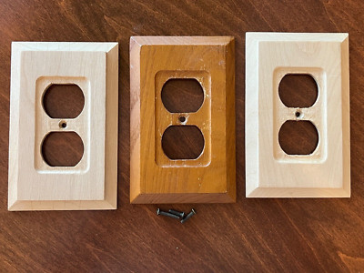 3 Wooden Outlet Cover Plates | eBay