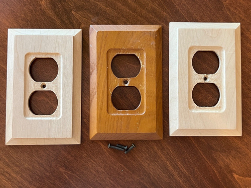 3 Wooden Outlet Cover Plates | eBay