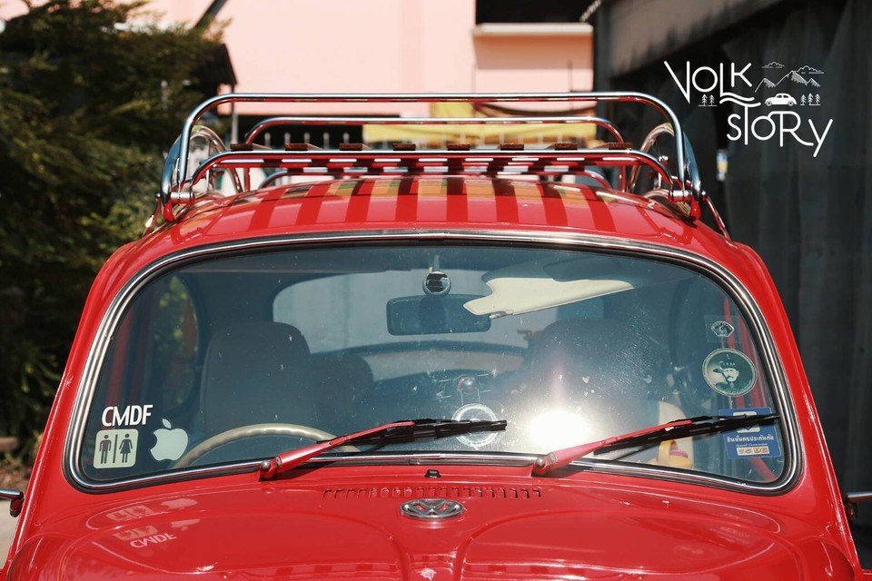 Vintage airstreme tear drop volkswagen Beetle Roof Rack wood slats ...