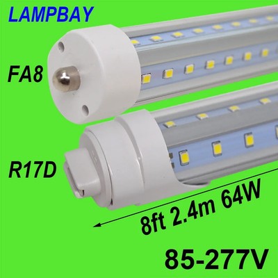 8ft V Shaped LED Tube Light FA8 R17D HO Super Bright F96T12 Bulb for ...