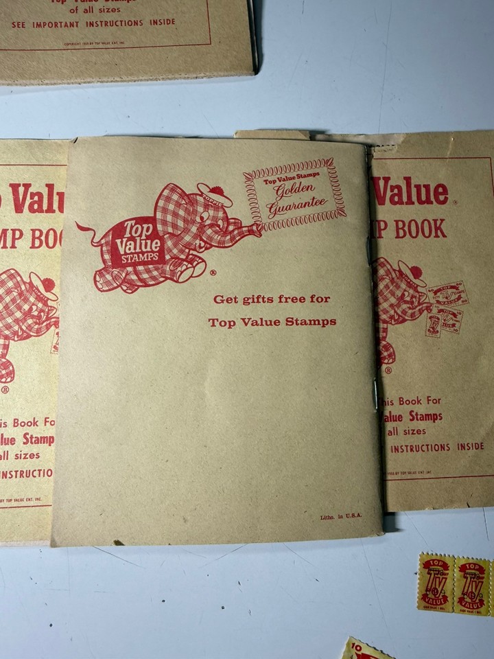 Vintage 1958 Top Value Stamps Saver Book Lot Of 5 Plus Stamps 1966 ...