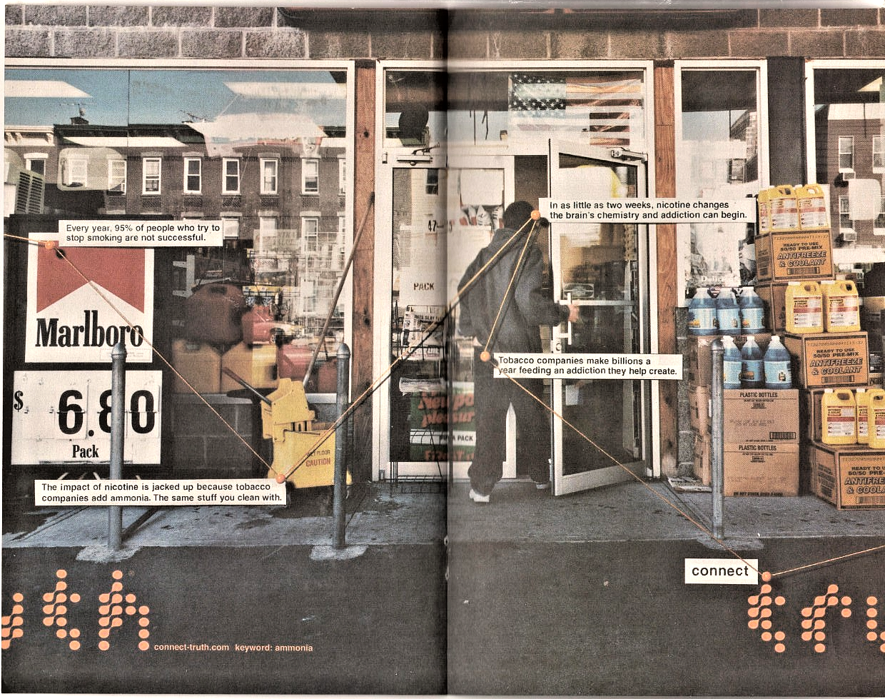 Anti-Smoking Connect-Truth Ammonia 1990s Print Ad | eBay